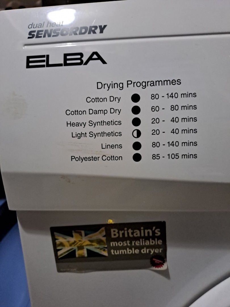 ELBA Dryer 6kg EBD602S, TV & Home Appliances, Washing Machines and ...