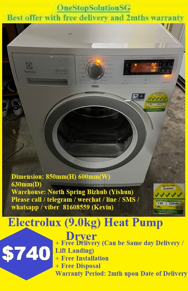 Electrolux (9.0kg) Heat Pump Dryer ($740 + Free Delivery & 2mths ...