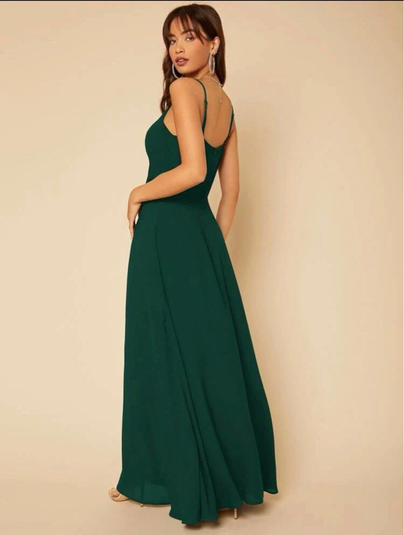 Emeral Green Evening Dress, Women's Fashion, Dresses & Sets, Evening ...