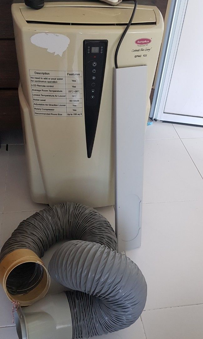 EuropAce 12J Portable Air-corn - 12000btu, TV & Home Appliances, Air Conditioners & Heating on ...