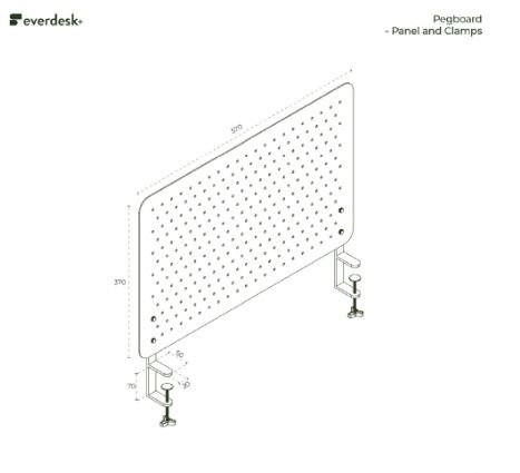Everdesk+ Pegboard Panel / Pegboard Accessories - Desk Organizer, No ...