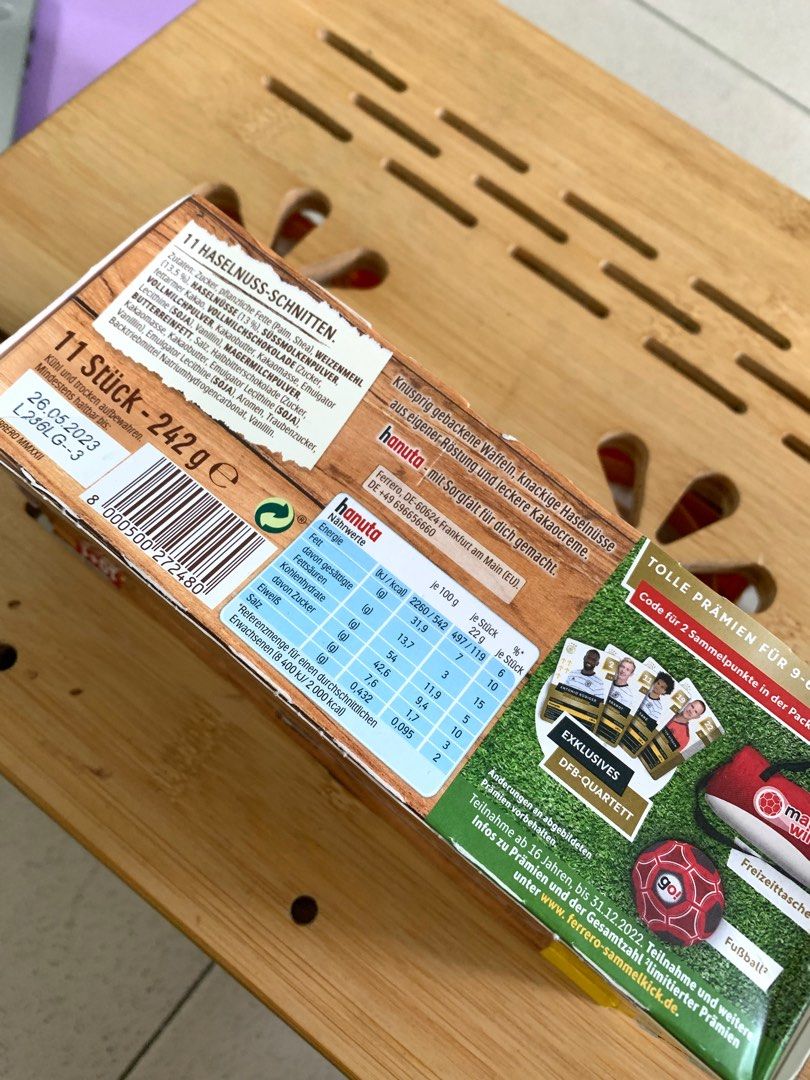 FERRERO HANUTA HAZELNUT WAFER BISCUIT, Food & Drinks, Other Food ...