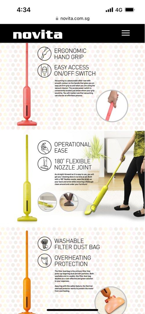 Free Novita Sleeklite V100 vacuum cleaner, TV & Home Appliances, Vacuum ...