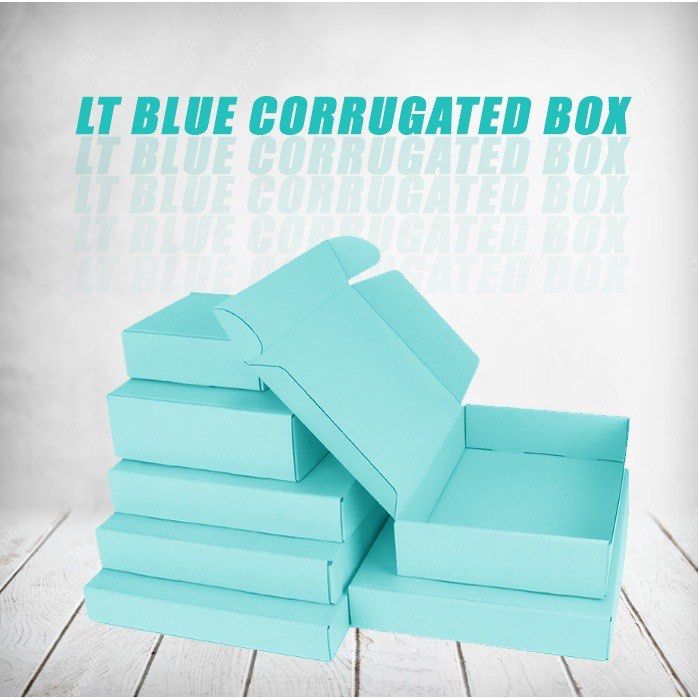 Full Colored Light Blue Corrugated Box on Carousell