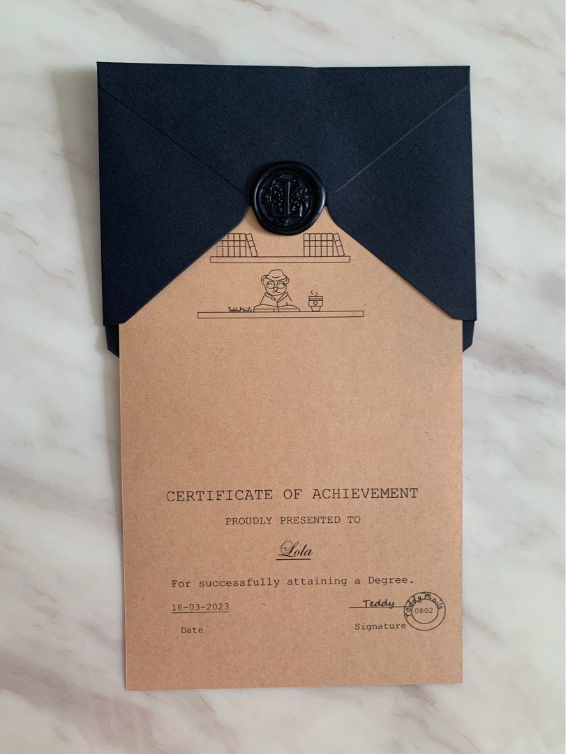 Graduation degree diploma ite a5 drawing teddy bear customised gift ...