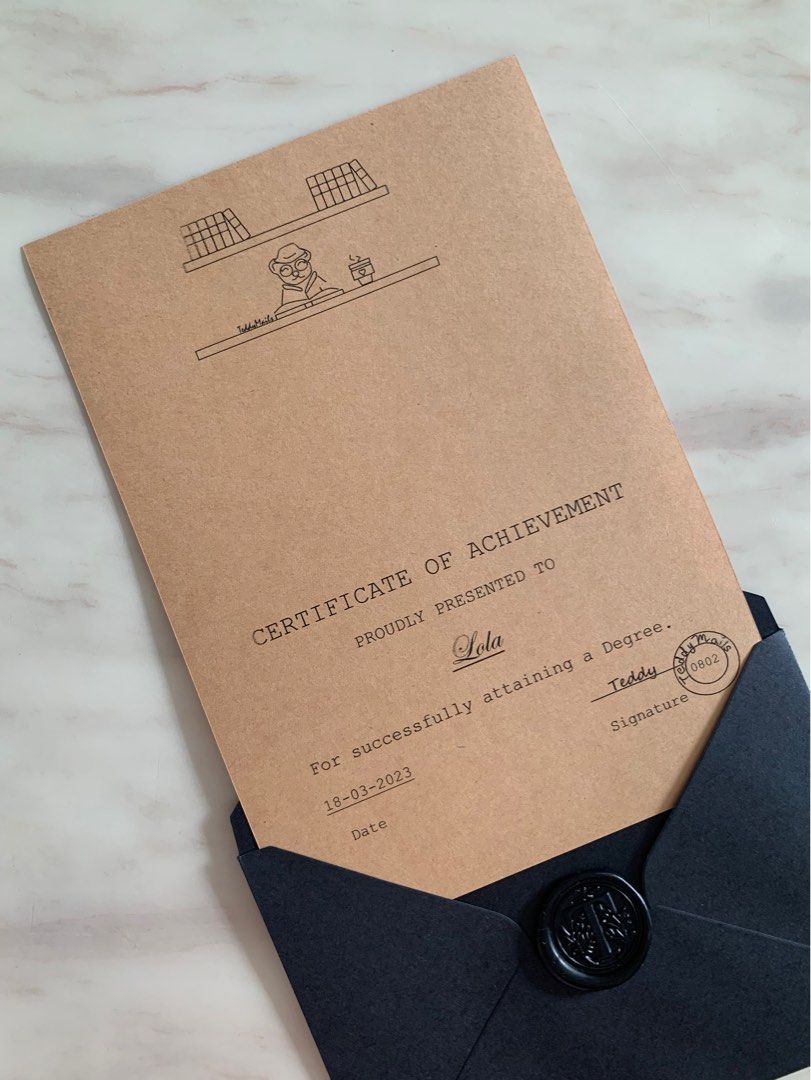 Graduation degree diploma ite a5 drawing teddy bear customised gift ...