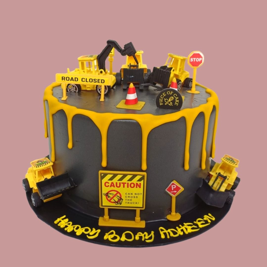 Halal-Certified Excavator"Gold Mine"Cake, Food & Drinks, Homemade Bakes on Carousell
