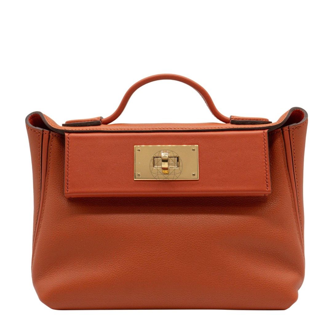 Hermes 24/24 Mini in Terre Battue/Poppy GHW, Luxury, Bags & Wallets on ...