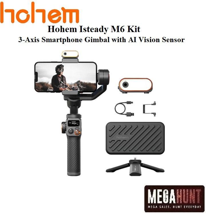 Hohem iSteady M6 Kit 3-axis Smartphone Gimbal with Magnetic Fill Light ...