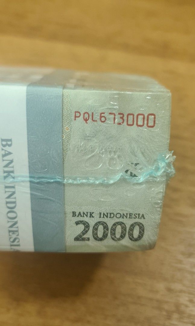 Indonesia 2000 Rupiah, 1000 pcs with running number., Hobbies & Toys ...