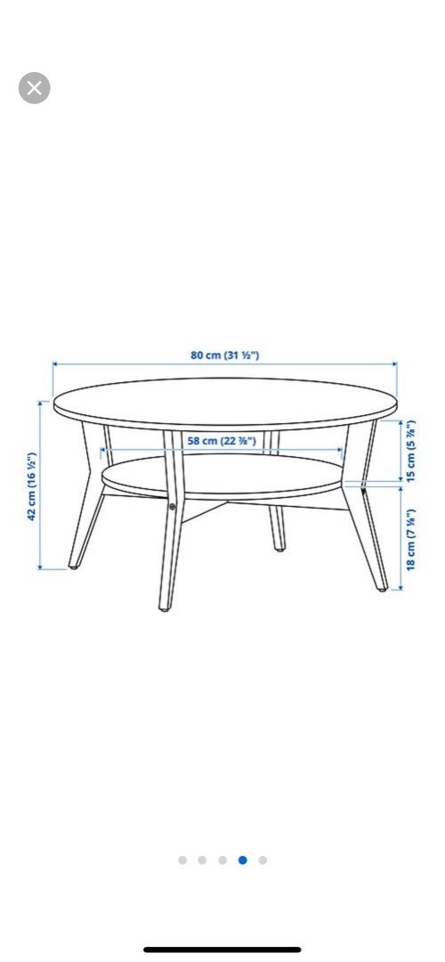 JAKOBSFORS Coffee table Dark brown stained oak veneer 80 cm Coffee ...