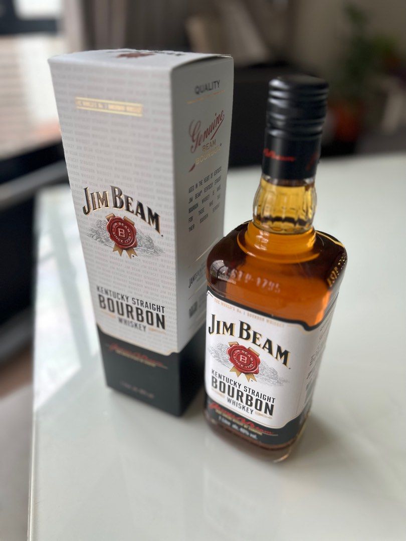 Jim Beam 1L, Food & Drinks, Alcoholic Beverages on Carousell