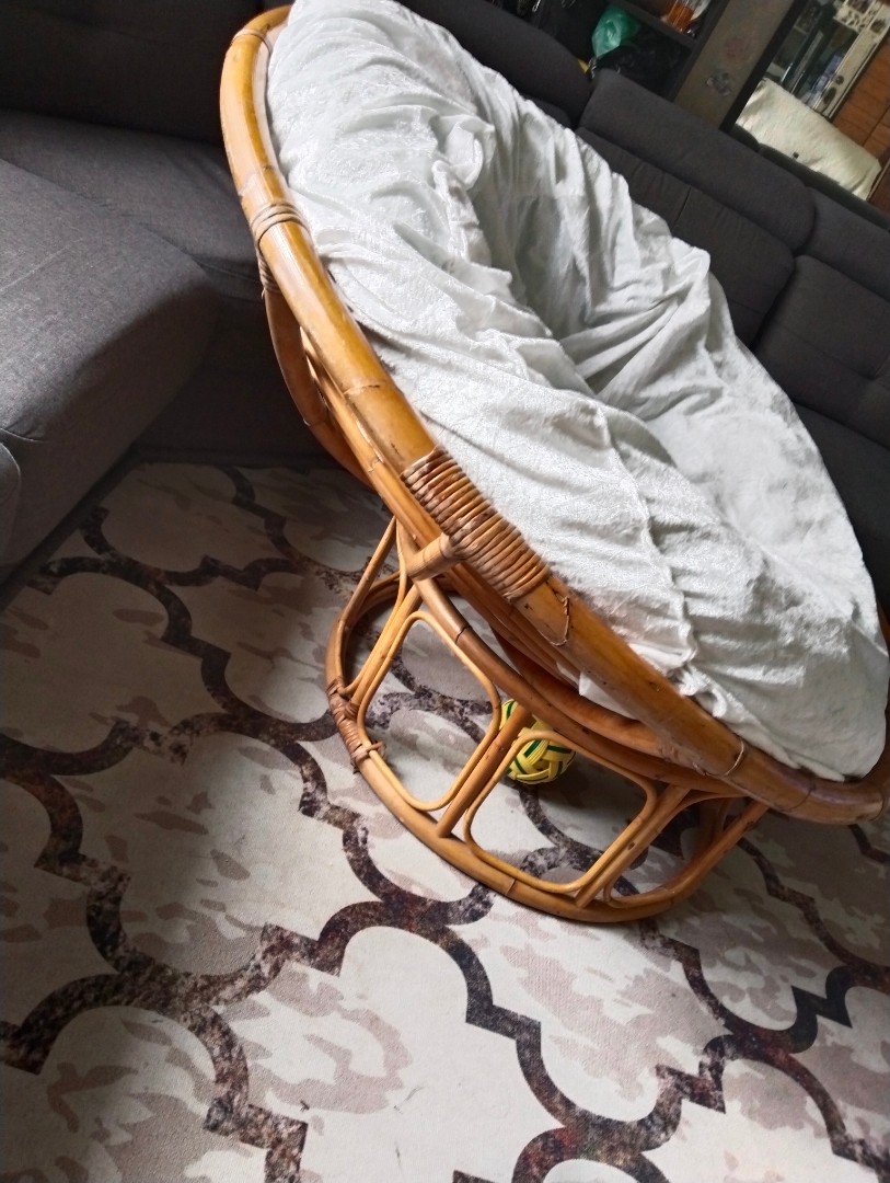 BIG Kerusi Rotan bulat minimalis, Furniture & Home Living, Furniture ...