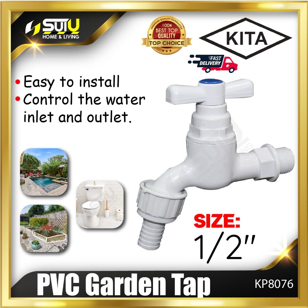 KITA KP8076 1/2" PVC Garden Tap, Furniture & Home Living, Bathroom ...