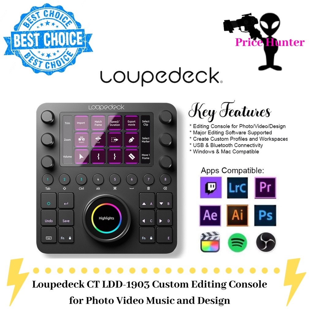 Loupedeck CT LDD-1903 Custom Editing Console for Photo Video Music and ...