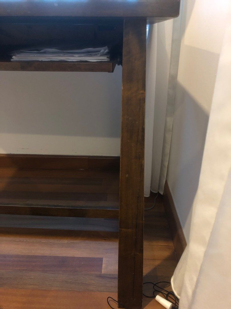 Lovely dark wood study table and chair set, Furniture & Home Living ...