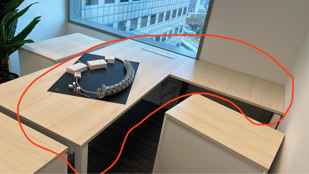 L-Shape Work Desk Office Table Solid Wood, Furniture & Home Living ...