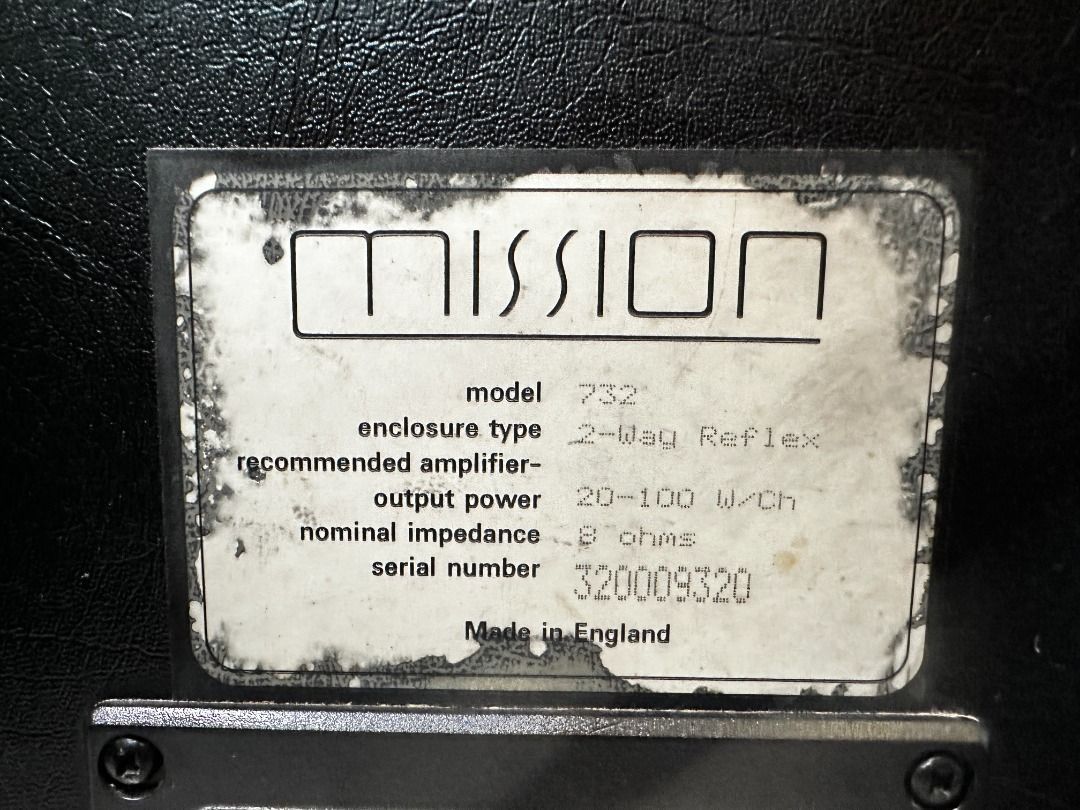 (一口價$420)Mission 732 Vintage 喇叭 Bookshelf/Floorstanding Speakers, 音響器材 ...