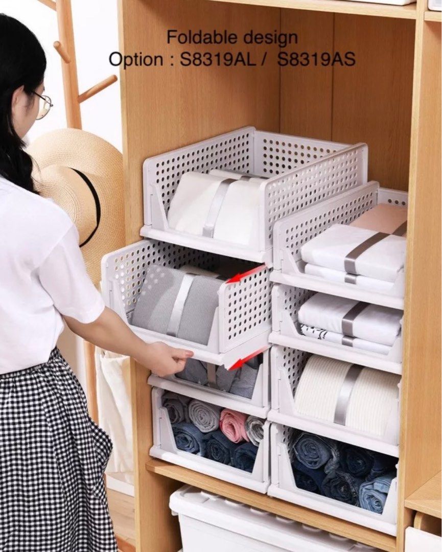 Stackable Wardrobe Storage Box/ Organiser, Furniture & Home Living ...
