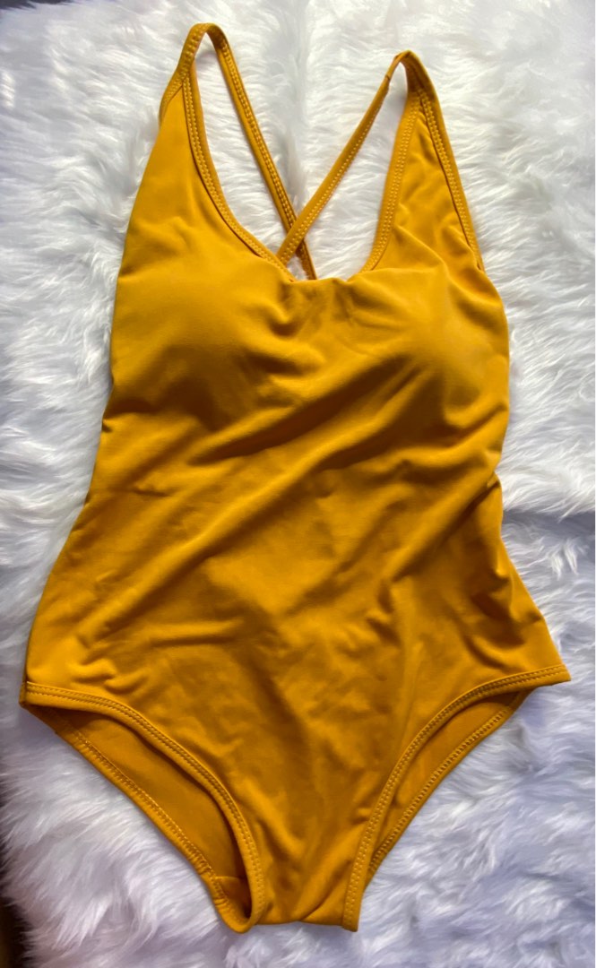 Mustard one piece, Women's Fashion, Swimwear, Bikinis & Swimsuits on ...