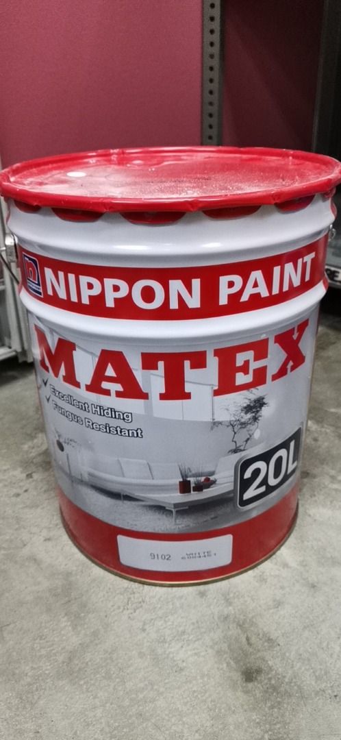 Nippon Paint Matex 20L 9102 (White), Furniture & Home Living, Home ...