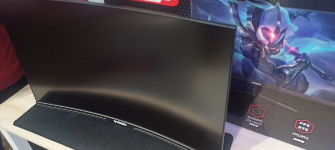 Nvision 27" Curved 165Hz LED Monitor Narrow Bezel FHD DVI HDMI DP Freesync Black ES27G1 ...