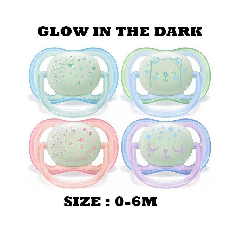 Philips Avent Ultra Air Night Pacifiers Orthodontic Soothers 0-6M ...
