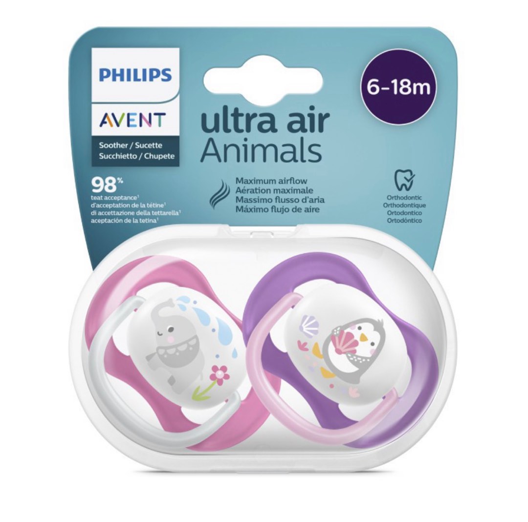 Philips Avent Ultra Air Pacifier Animals 6-18M, Babies & Kids, Nursing ...