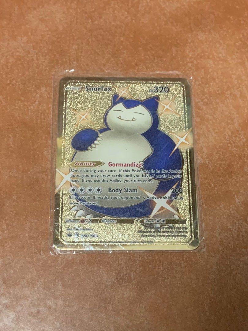 Pokemon **GOLD** !Snorlax Card!, Hobbies & Toys, Toys & Games on Carousell