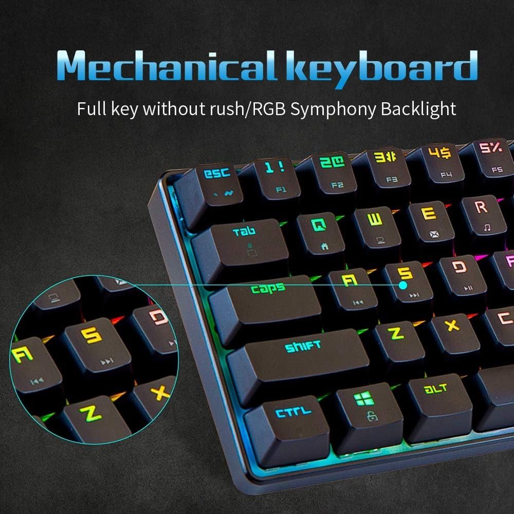 Portable RGB Gaming Office Magic Refiner MK14 Mechanical Keyboard USB ...