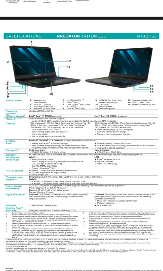 Predator Triton Computers Tech Laptops Notebooks On Carousell