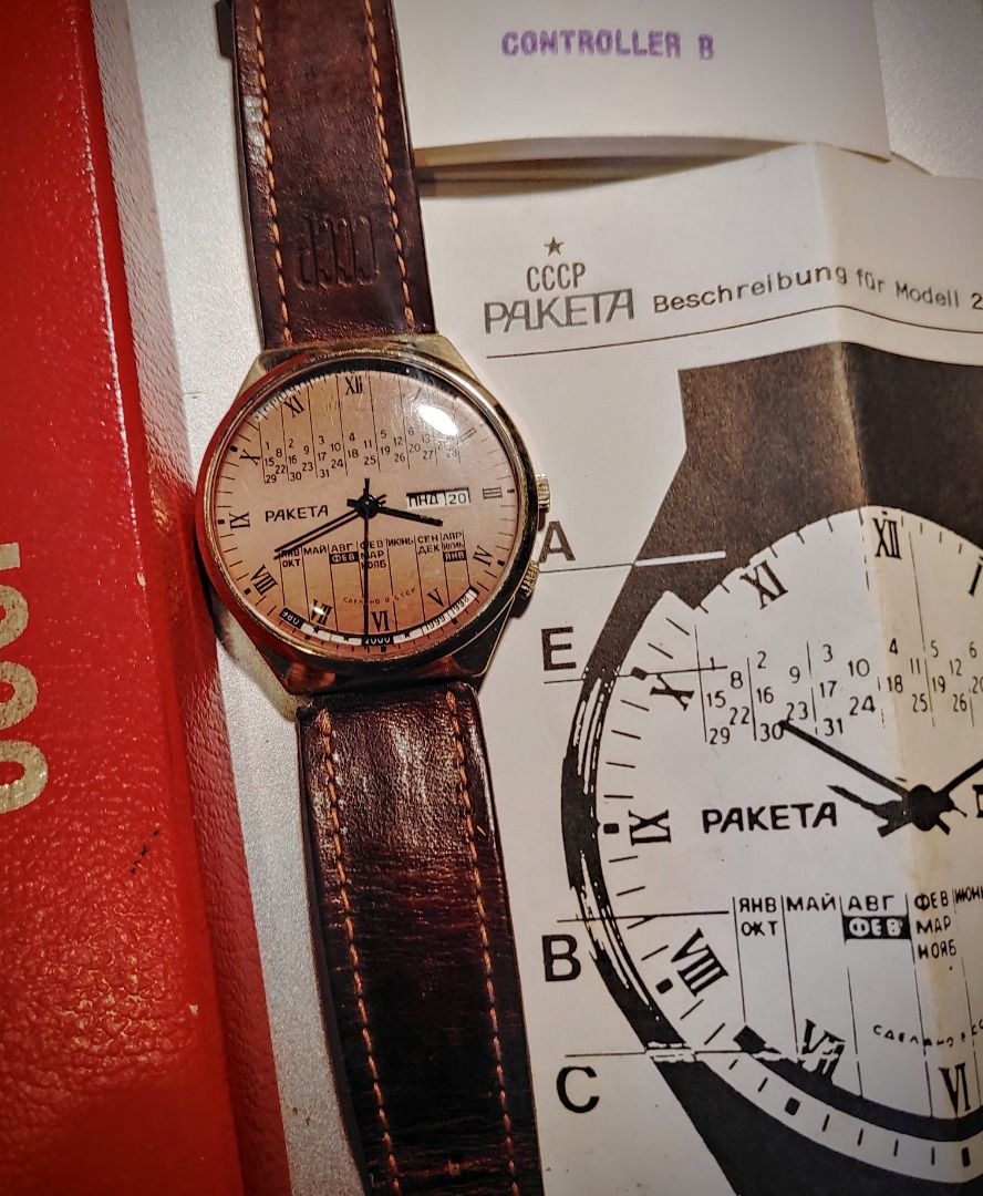 Raketa Perpetual Calendar Watch, Luxury, Watches on Carousell