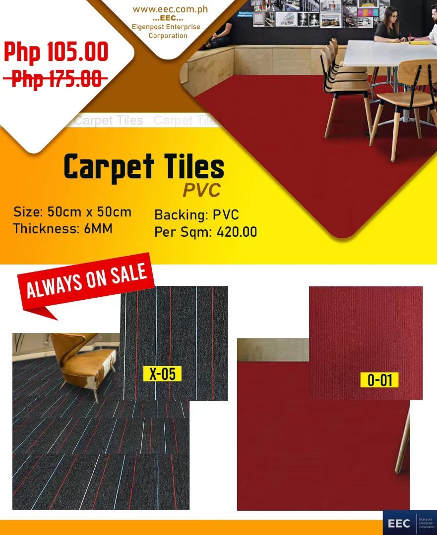 RED CARPET TILES, Furniture & Home Living, Home Decor, Carpets, Mats ...
