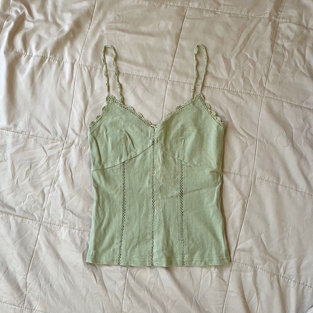 Sage Green Camisole, Women's Fashion, Tops, Sleeveless on Carousell