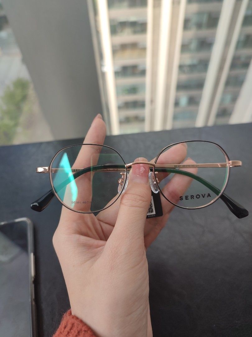 SEROVA Classic Inner Gold Eyeglasses, Women's Fashion, Watches & Accessories, Sunglasses ...