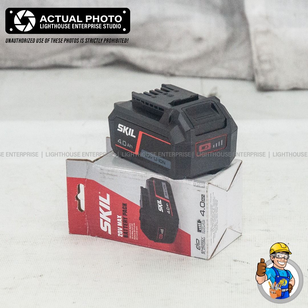 SKIL 20V 2.5Ah Lithium Ion Battery Pack (BR1E3102AA) and SKIL 20V 5.0AH Lithium Ion Battery Pack ...