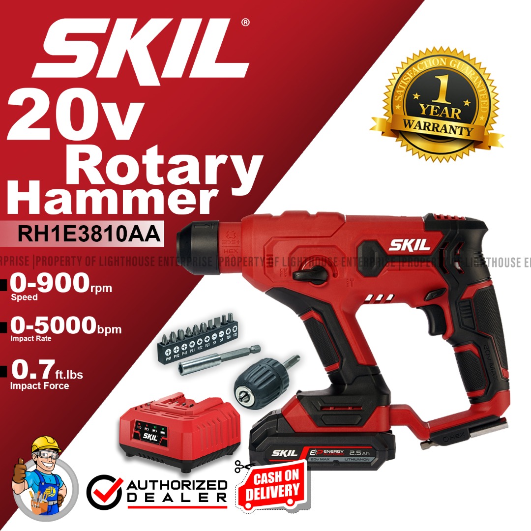 SKIL Lithium-Ion Cordless 20V MAX Pneumatic Rotary Hammer (RH1E3810AA) *LIGHTHOUSE ENTERPRISE ...
