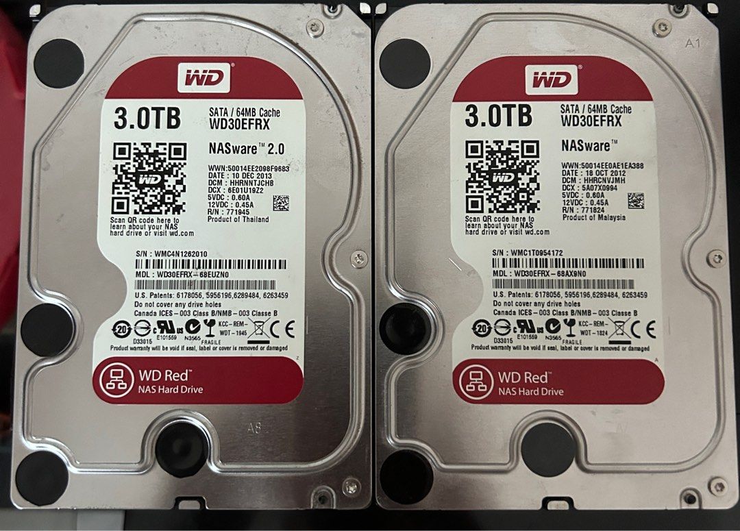 Spoilt Western Digital WD Red & Black 3TB, Computers & Tech, Parts ...