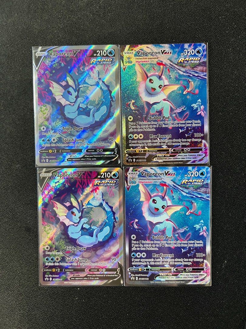 Sword & Shield Vaporeon V SWSH181 Vaporeon VMAX SWSH182 Alternate Art ...