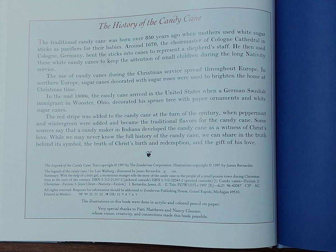 The Legend of the Candy Cane Children’s Book by Lori Walburg for Kids ...