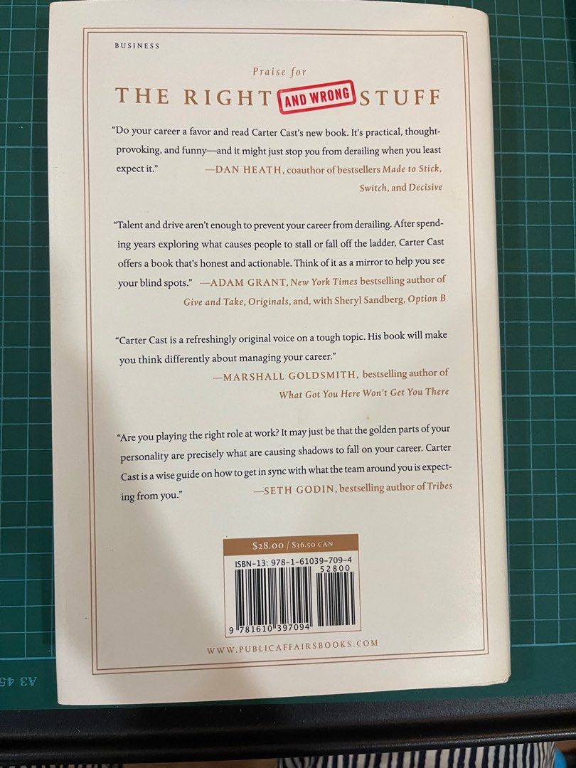 The Right and Wrong Stuff by Carter Cast, Hobbies & Toys, Books ...