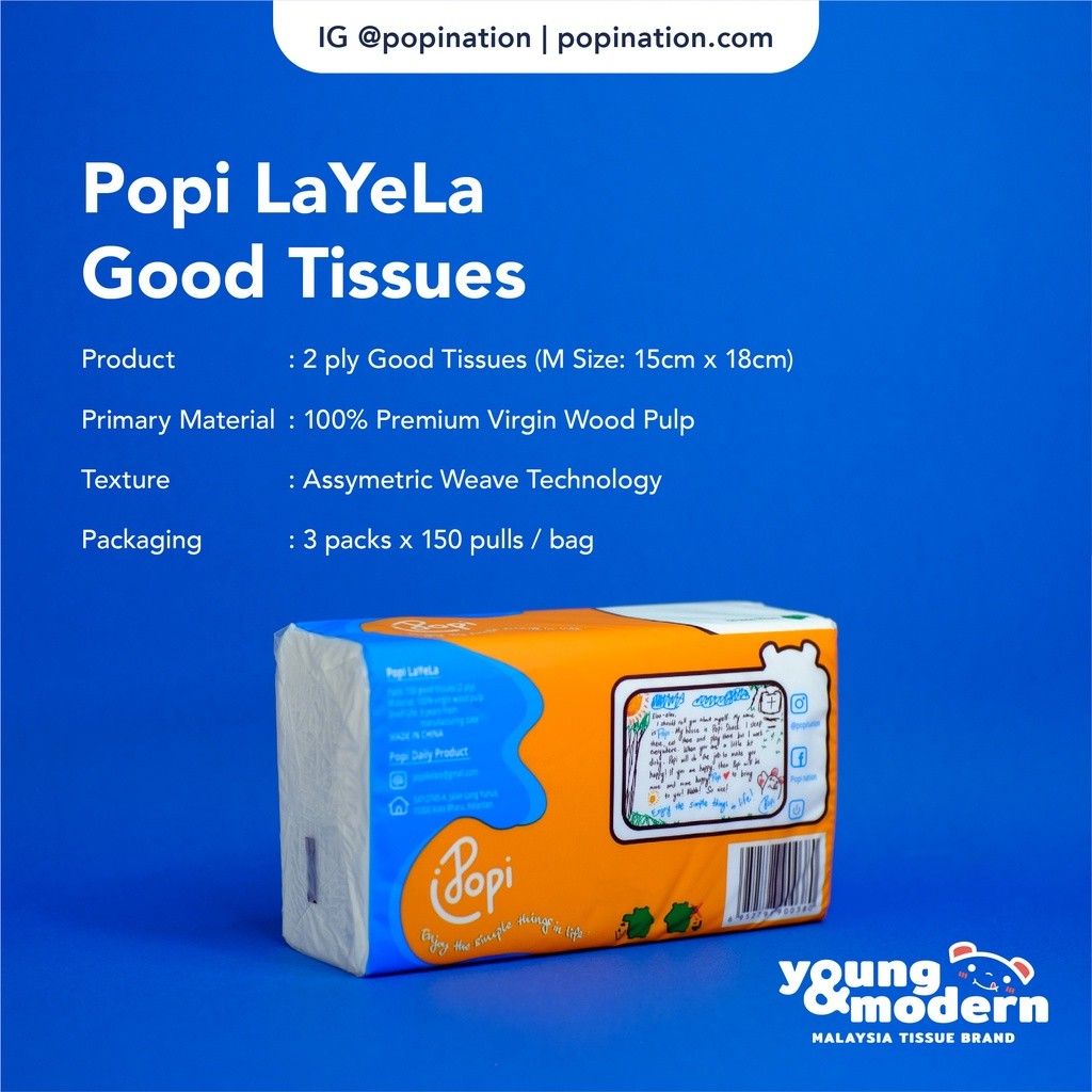 Tisu Raya Tisu Kenduri Popi LaYeLa 2ply Facial Tissue, Furniture & Home ...
