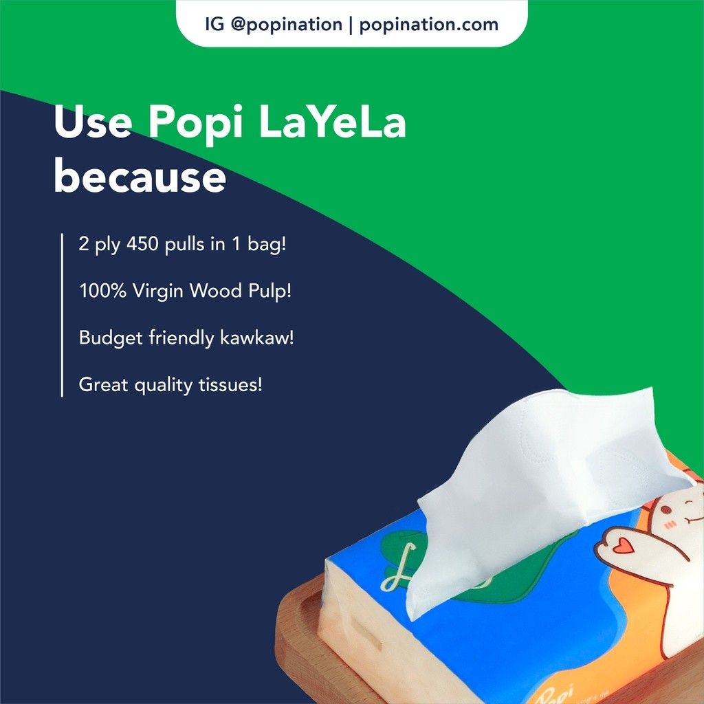 Tisu Raya Tisu Kenduri Popi LaYeLa 2ply Facial Tissue, Furniture & Home ...