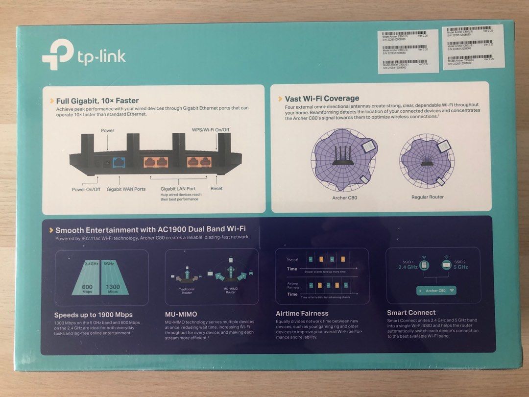 tp-link Archer C80 AC1900 Wi-Fi Router, Computers & Tech, Parts ...