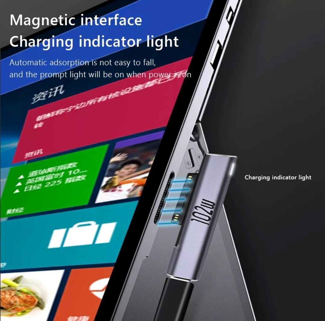 Microsoft Surface Charger, USB-C to Microsoft Surface Devices adaptor ...