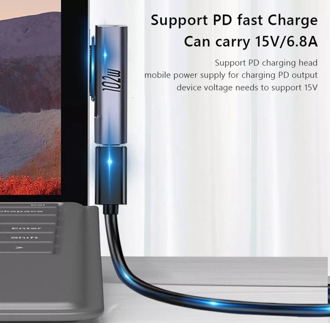 Microsoft Surface Charger, USB-C to Microsoft Surface Devices adaptor ...