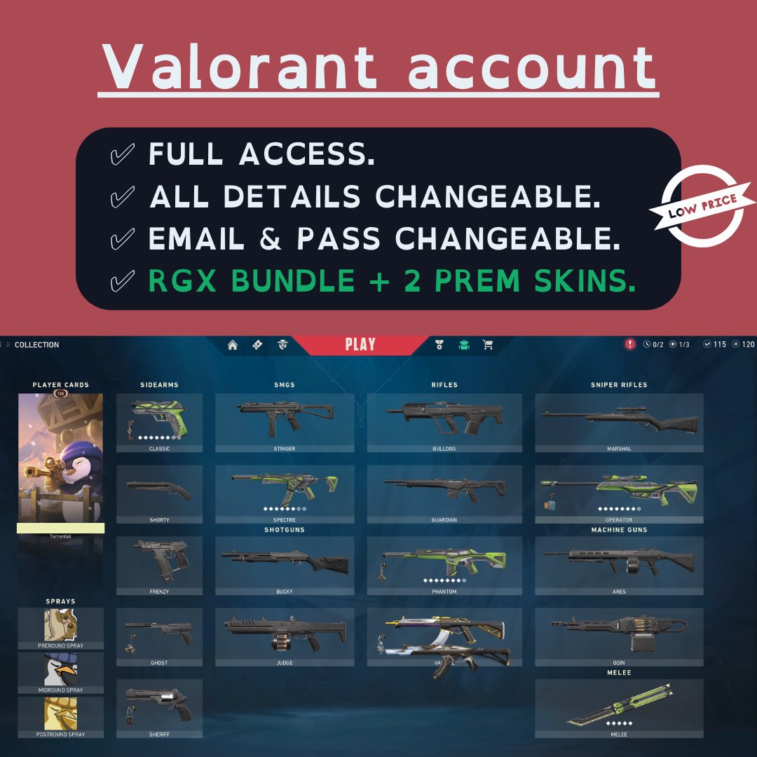 Valorant Account 7 Premium Skins + others (See description), Video ...