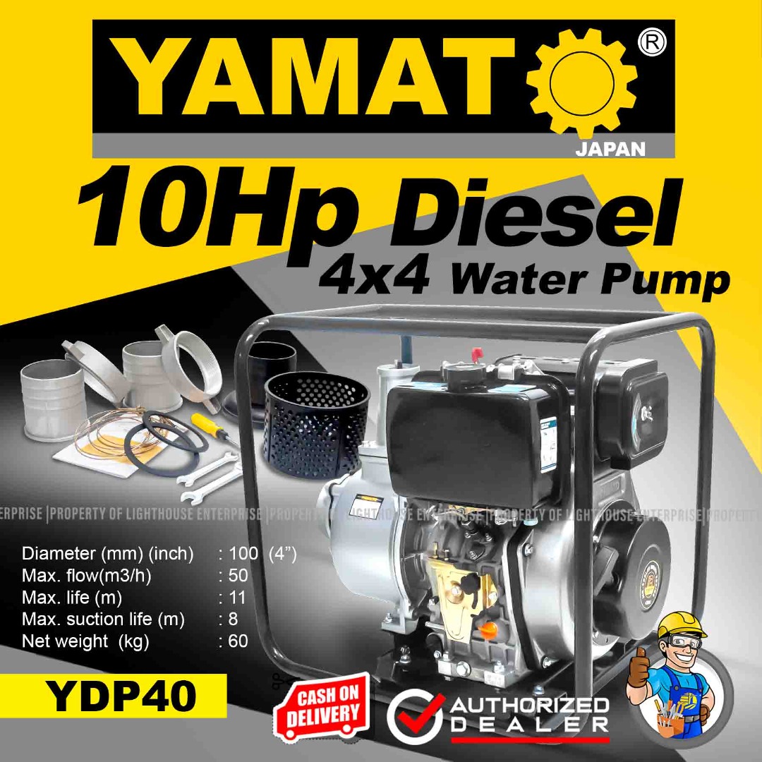 YAMATO 10HP 4x4 Diesel Water Pump (KDP40) *LIGHTHOUSE ENTERPRISE*, Commercial & Industrial ...