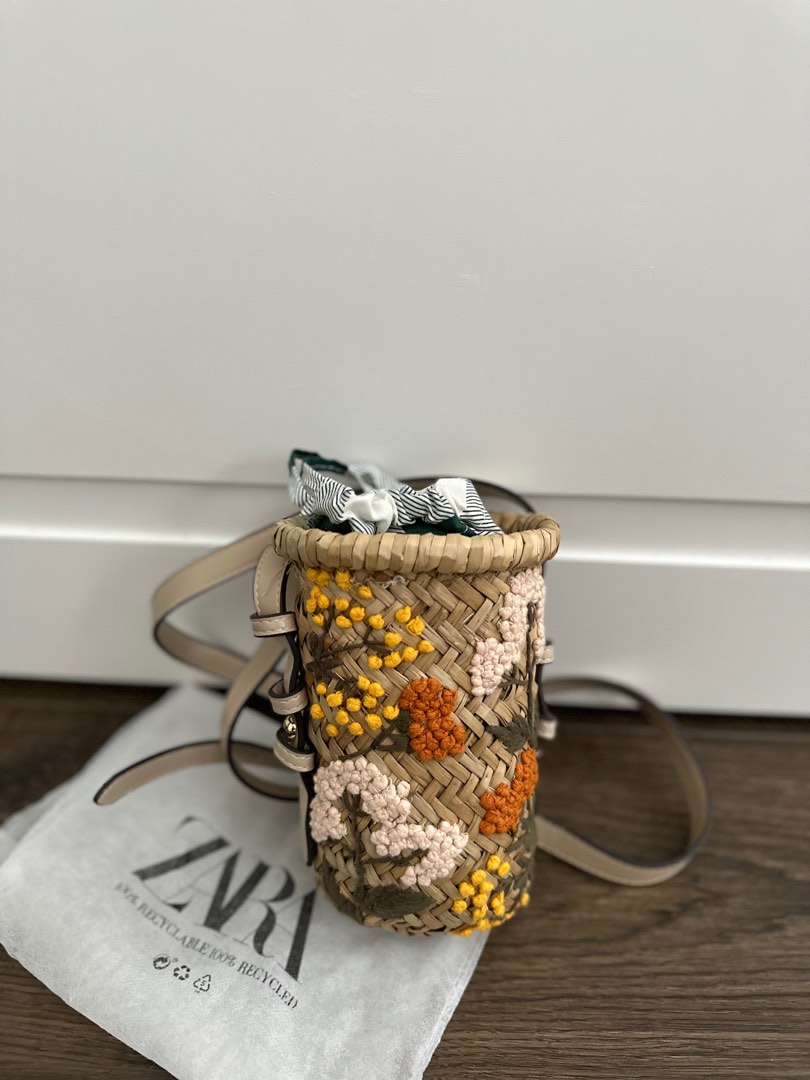 Zara raffia mini crossbody bag, Women's Fashion, Bags & Wallets, Cross ...