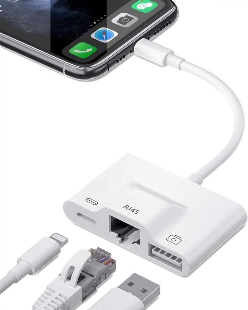 [1926] Lighting to Ethernet Adapter, 3 in1 RJ45 Ethernet LAN Wired ...